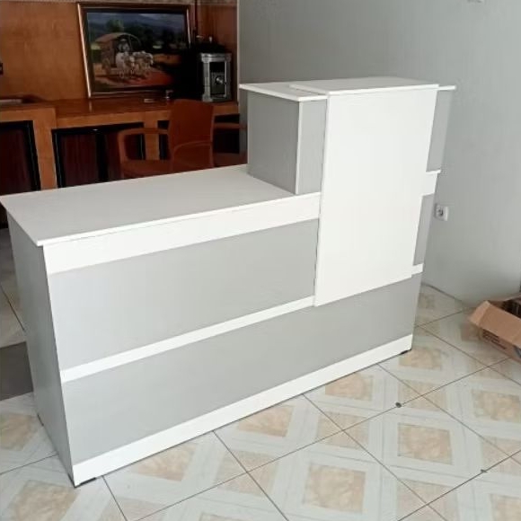 Jual MEJA LAUNDRY ABU PUTIH / MEJA KASIR / MEJA RESEPSIONIS / MEJA ...