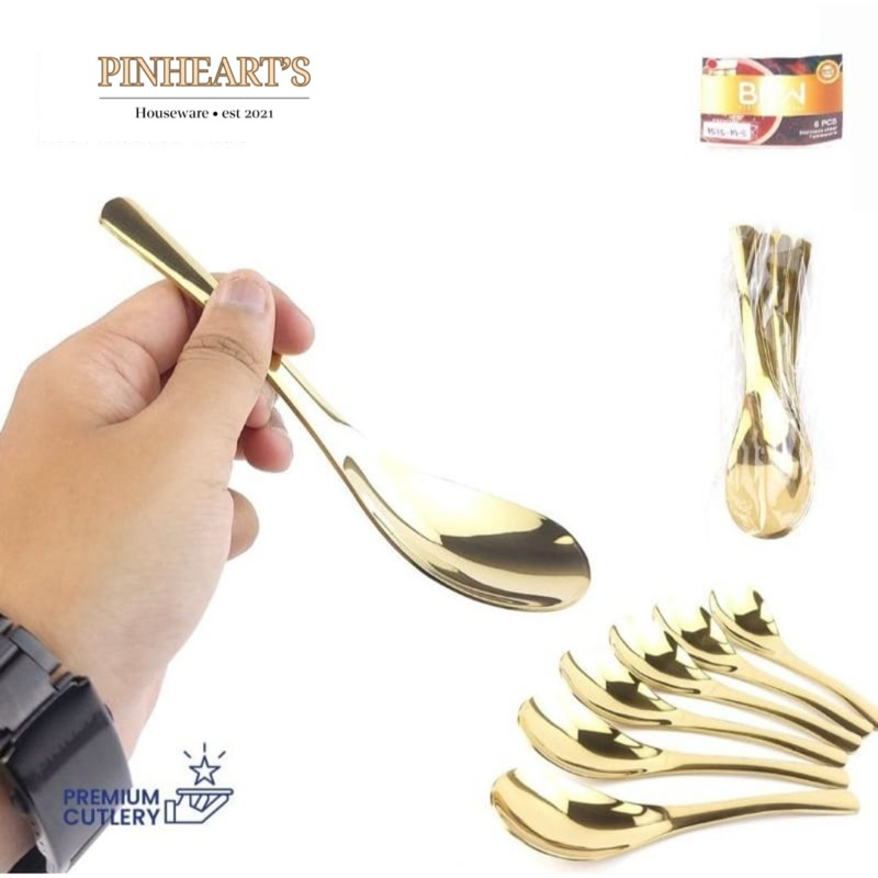 Jual SENDOK BEBEK CEKUNG STAINLESS STEEL 304 GOLD EMAS TEBAL DAN KUAT ...