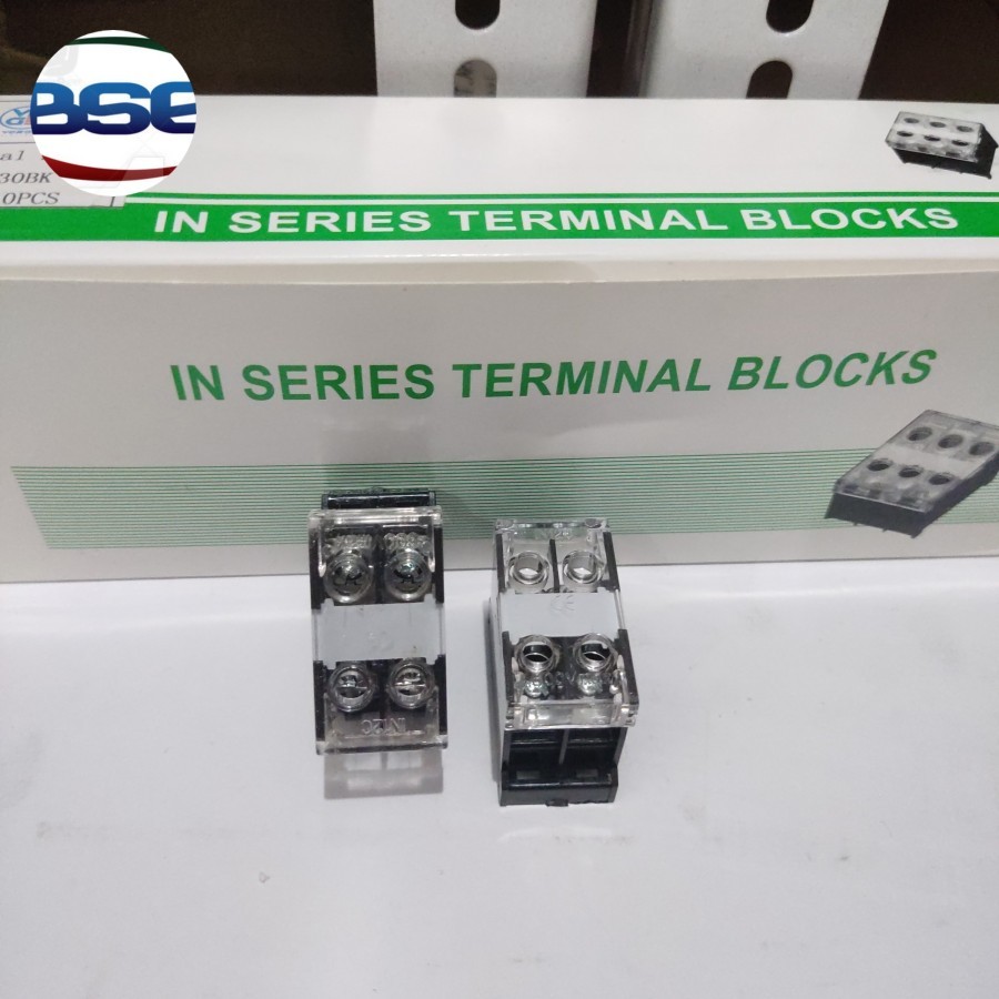 Jual TERMINAL BLOCK DIN RAIL 2 POLE PIN 20A TYPE IN-12 2P 2Pole 2Pin ...