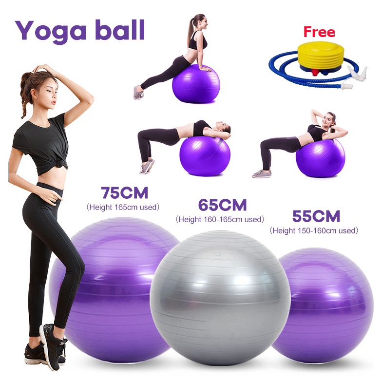 Jual KODE B18J Yoga Gymball Speeds Bola Gym Bola Yoga Ball 55cm 65cm 75cm | Shopee Indonesia