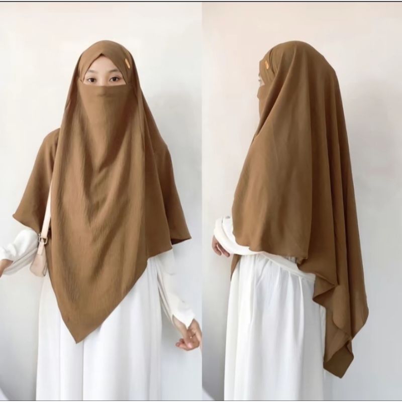 Jual French khimar cadar syari L uk/85cmx100cm cringkel airflow khimar ...