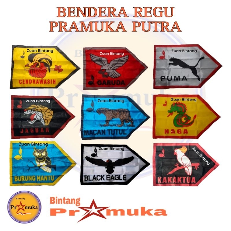 Jual BENDERA REGU PRAMUKA PUTRA / BENDERA REGU PRAMUKA NAMA BINATANG ...