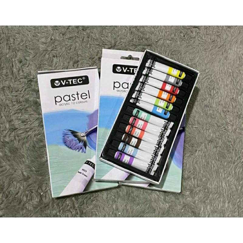 Jual Cat Acrylic paint colour set 12 warna 6ml Pastel | Shopee Indonesia