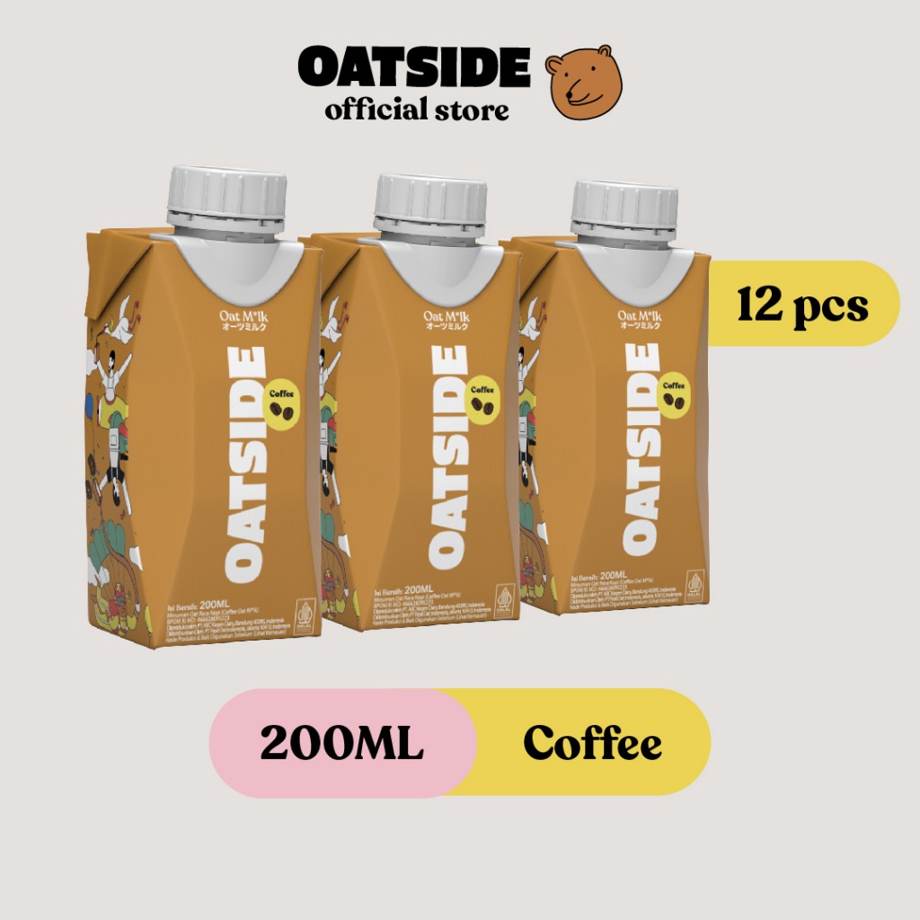 Jual OATSIDE Mini Cap Oat Milk Coffee 200ml (12 pcs) (Kemasan Tutup ...