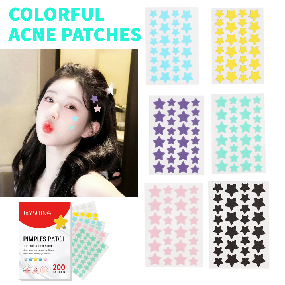 Jual Colorful Star Shaped Acne Patches Cute Beauty Sticker 28/40pcs ...