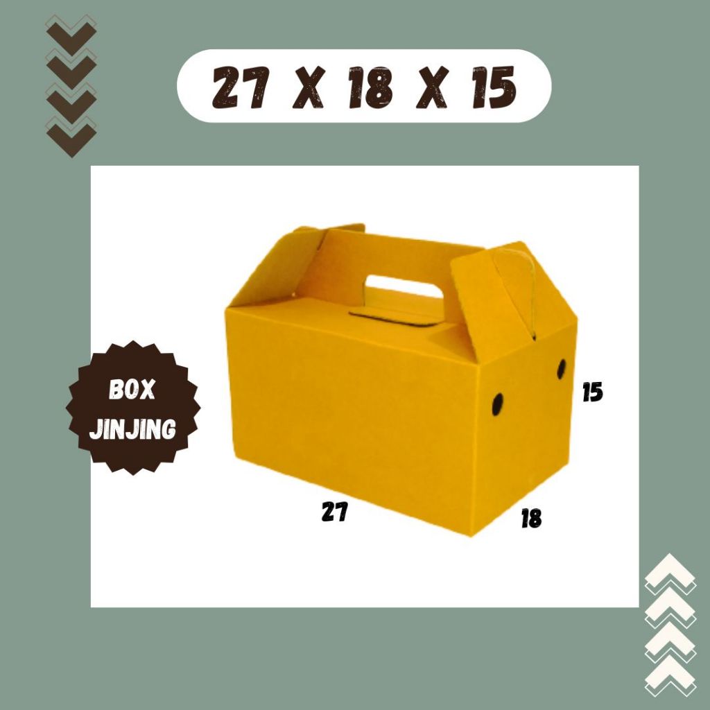 Jual Box Jinjing 27x18x15 cm Gable Box Tenteng/Kardus/Polos/Lebaran ...
