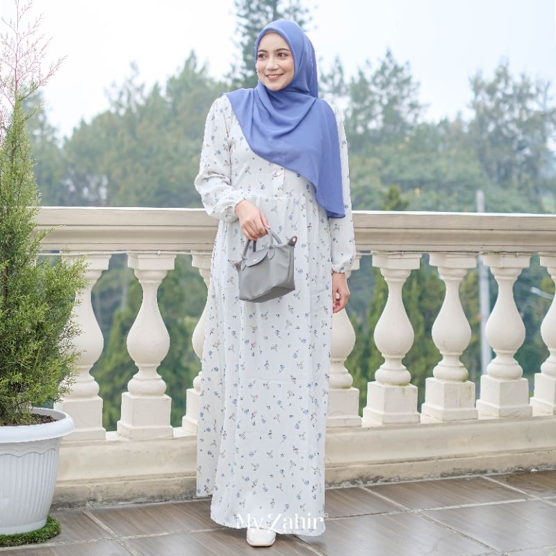 Jual My Zahir Larissa Dress Busui Friendly Bahan Crinckle Premium Size M-XXL | Shopee Indonesia