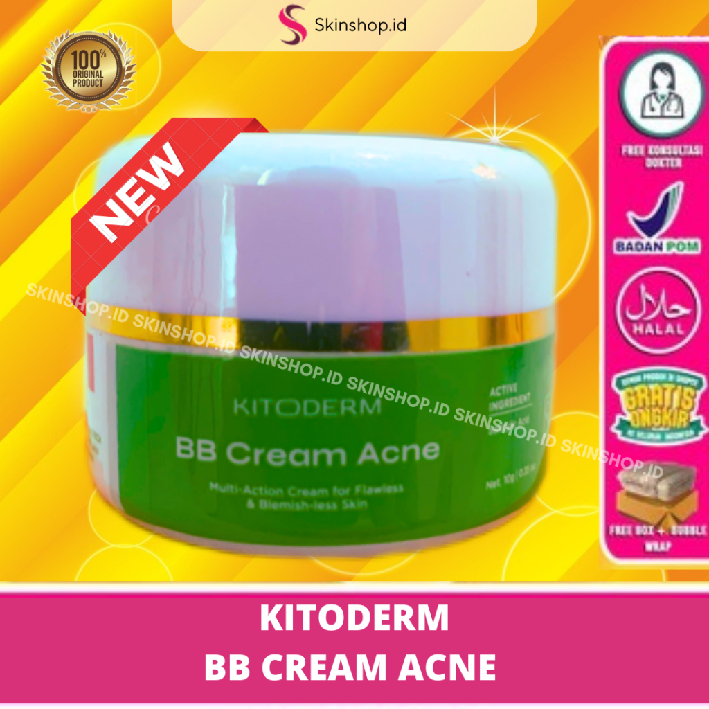 Jual Kitoderm BB Cream Acne 10gr Original / Alas Bedak Kulit Berjerawat ...