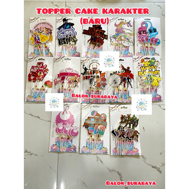 Jual Topper Cake Karakter Baru / Topper cake Kertas | Shopee Indonesia