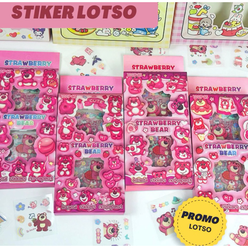 Jual STICKER LOTSO TERBARU VIRAL ISI 100pcs - Sticker Nono Lotso isi ...