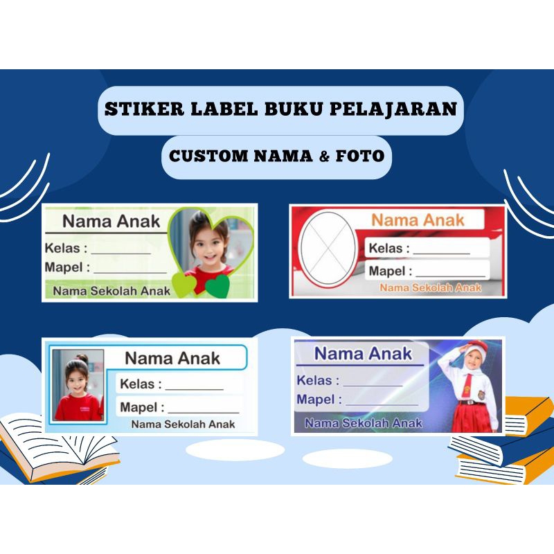 Jual 40 PCS STIKER LABEL NAMA BUKU - LABEL NAMA CUSTOM FOTO - STIKER ...