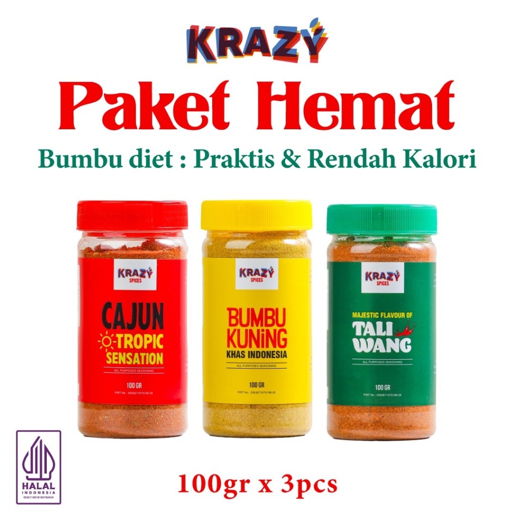 Jual PAKET HEMAT KRAZY Spices Bumbu Diet Marinasi Dry Rub 100 gr x 3 ...