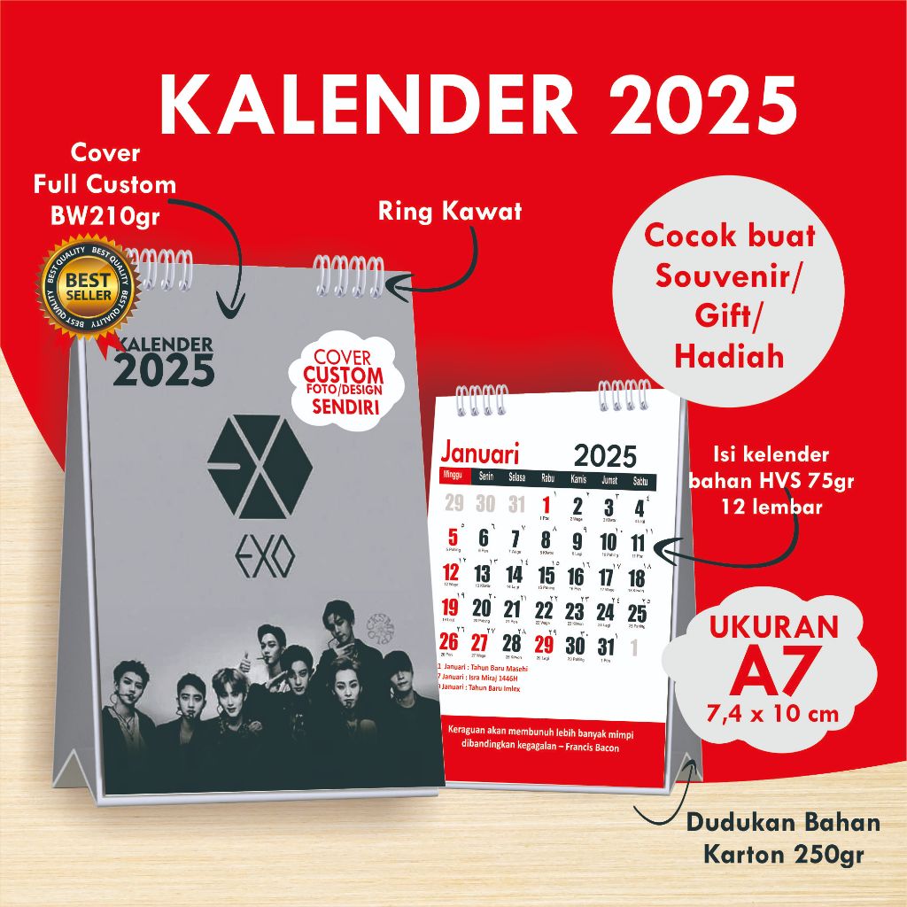 Jual KALENDER 2025 A7 KALENDER MEJA SOUVENIR KALENDER 2025 CUSTOM ...