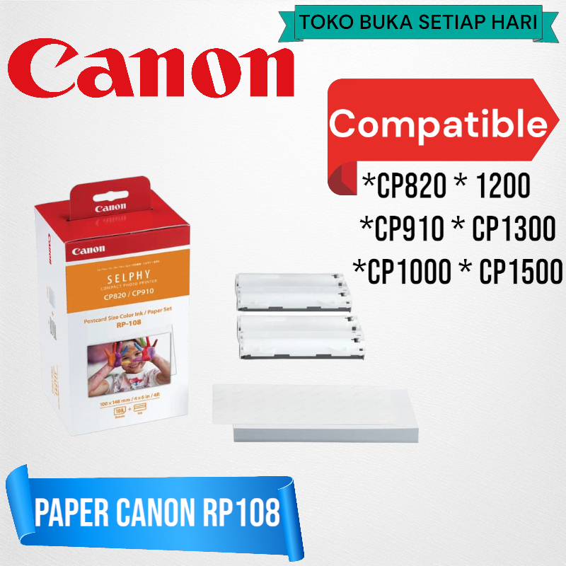 Jual Paper Canon SELPHY RP-108 RP108 For Printer Photo CANON CP ...