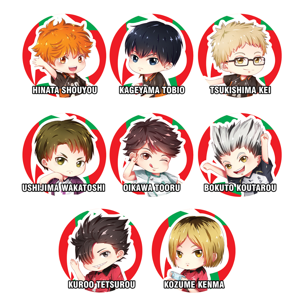 Jual HAIKYUU!! CHIBI ROUND DIE CUT STICKER 1 SET | Shopee Indonesia