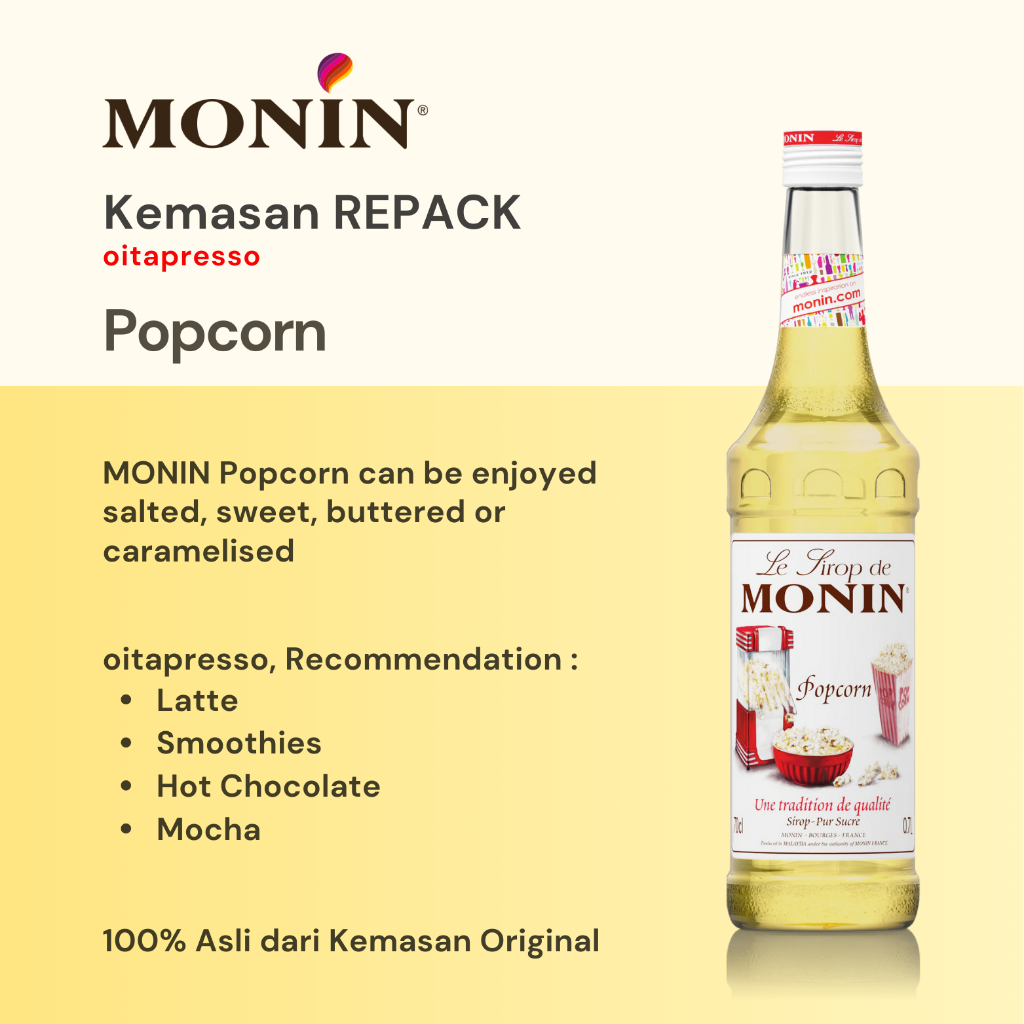 Jual REPACK - Monin Popcorn Syrup [100] g | Shopee Indonesia