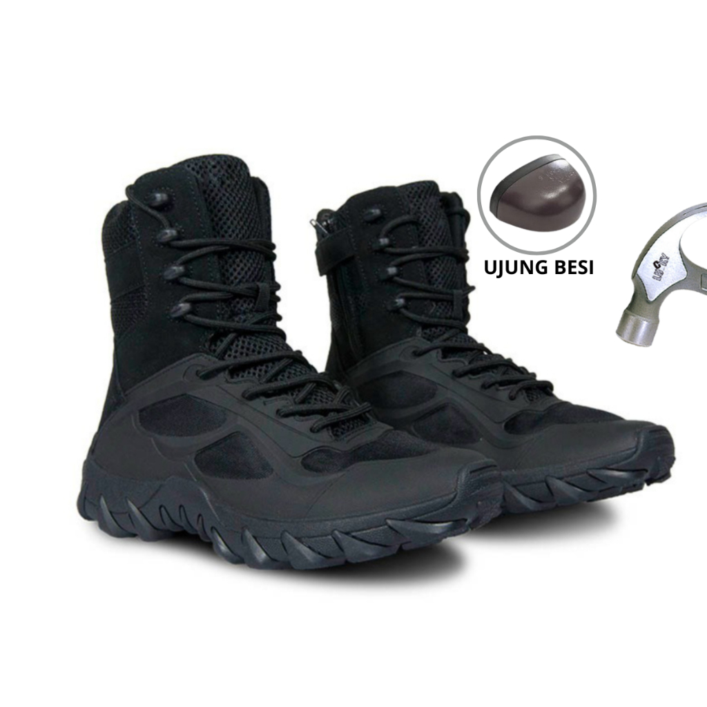 Jual Sepatu Tactical Elite 8 Inch Gurun Hitam PDL Boots Tactical Army ...