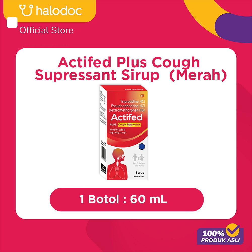 Jual Actifed Plus Cough Supressant Sirup 60 ml (Merah) | Shopee Indonesia