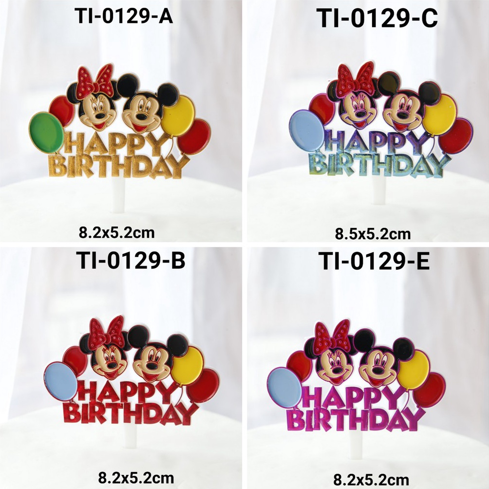 Jual SERENTAK GRTI129 Cake topper tulisan HBD happy birthday minnie ...
