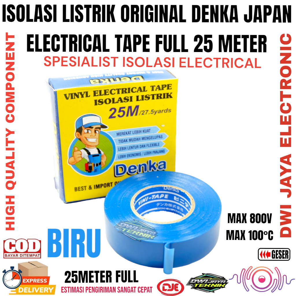 Jual Isolasi Solasi Listrik DENKA BIRU Original Japan | Shopee Indonesia