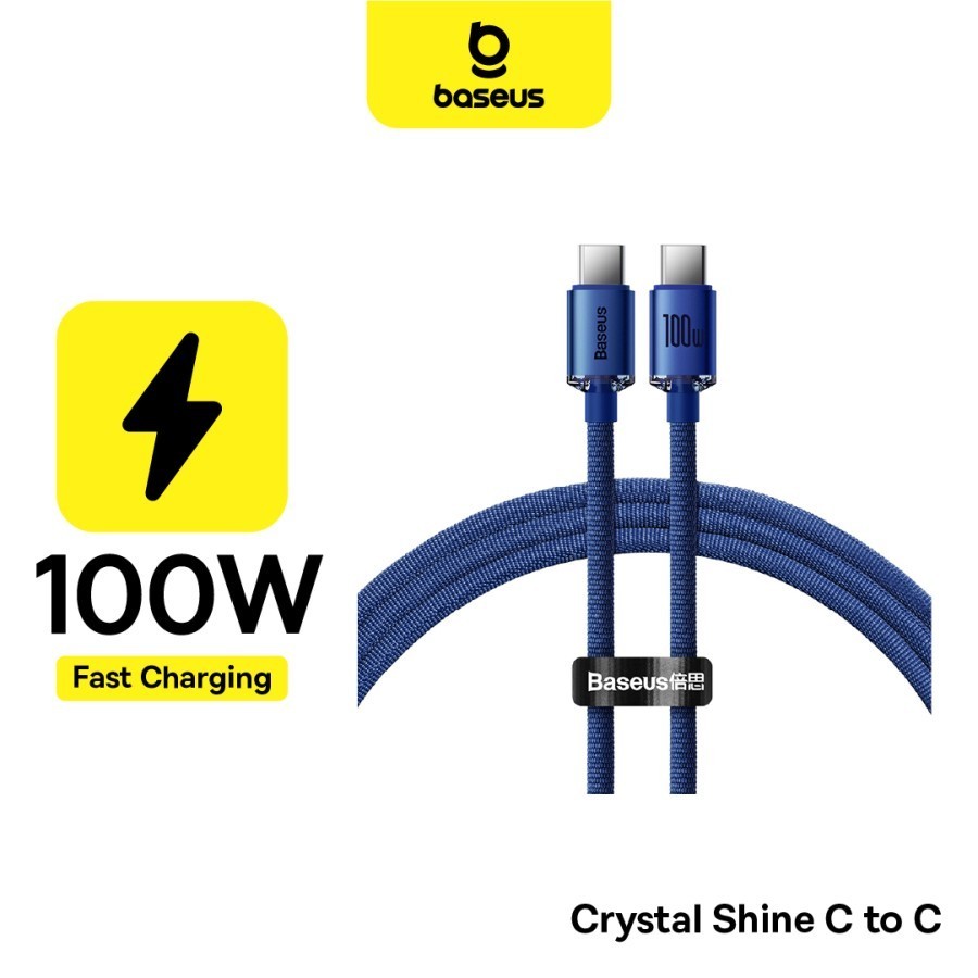 Jual BASEUS KABEL DATA C TO C 100W FAST CHARGING CRYSTALSHINE FOR HP ...