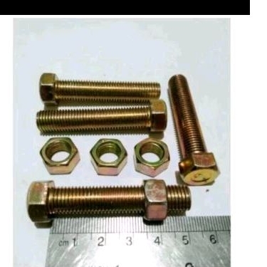 Jual BAUT + MUR KUNING BMK M10 X 50 MM ( KUNCI 14 ) | Shopee Indonesia