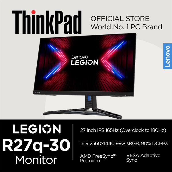 Jual Lenovo Legion R27Q-30 Gaming Monitor 180Hz 27 Inch QHD IPS 99% ...