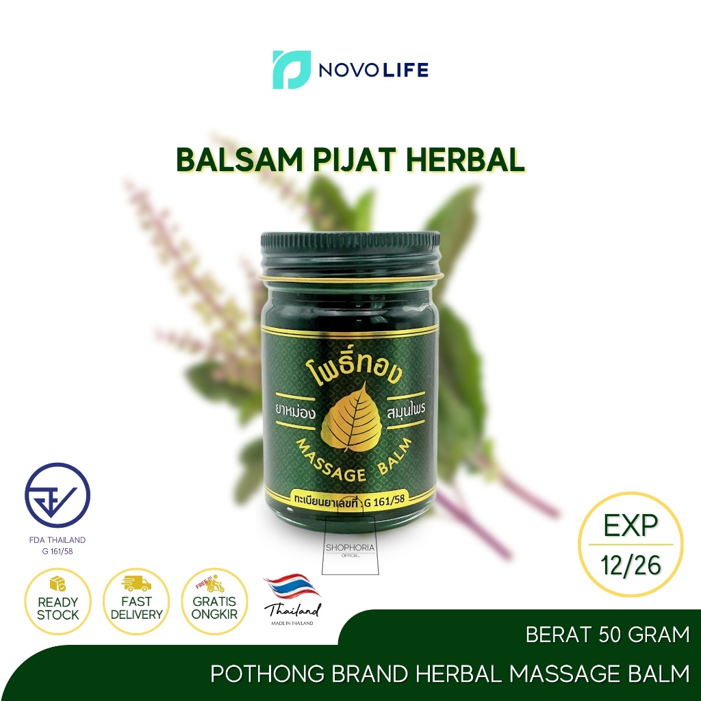 Jual Pothong Brand Herbal Massage Balm Berat 50 Gram Original Thailand ...
