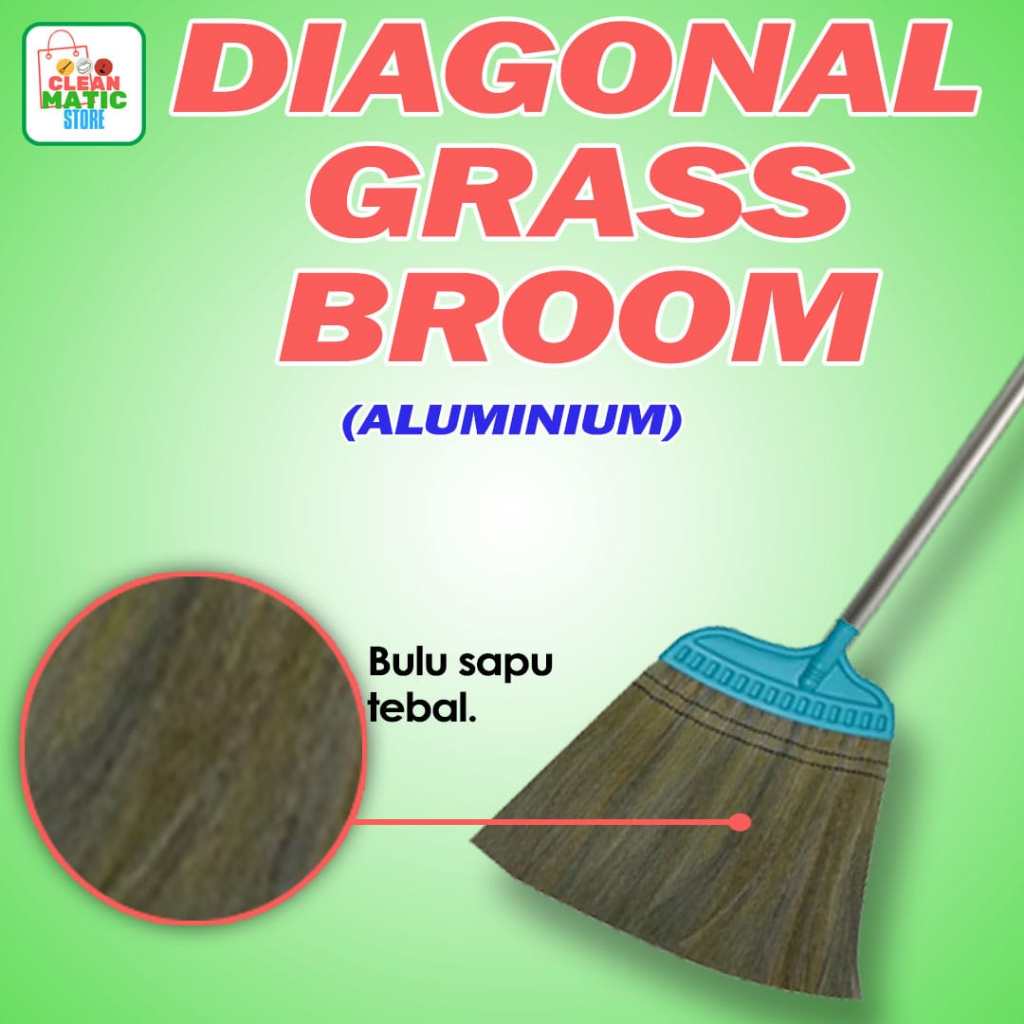 Jual Clean Matic - Diagonal Grass Broom Aluminium ( SAPU LANTAI ...