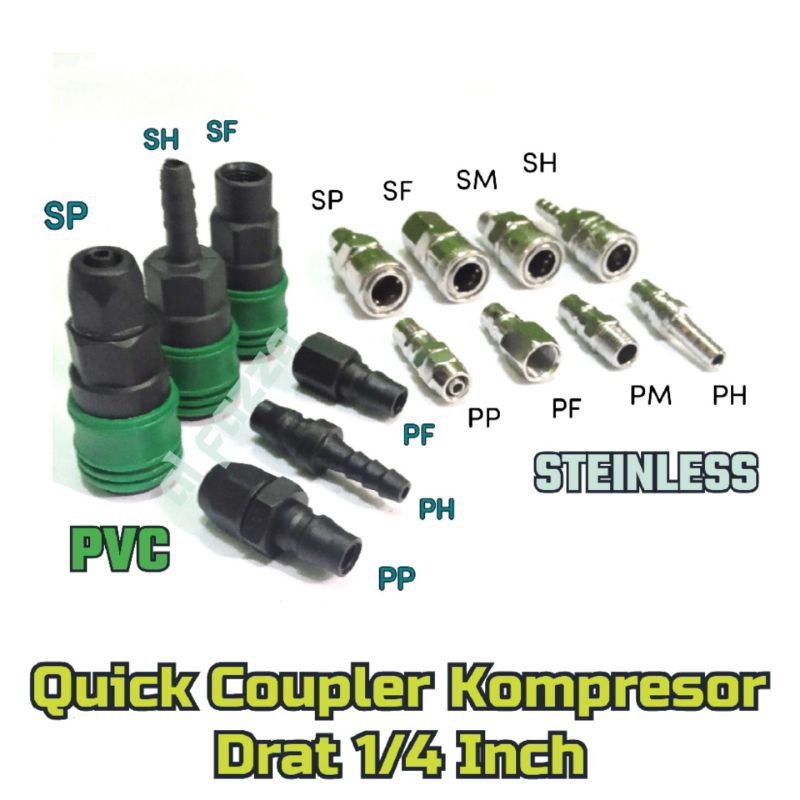 Jual Quick Coupler PVC Dan Coupler Male- Female Connector Kompresor ...