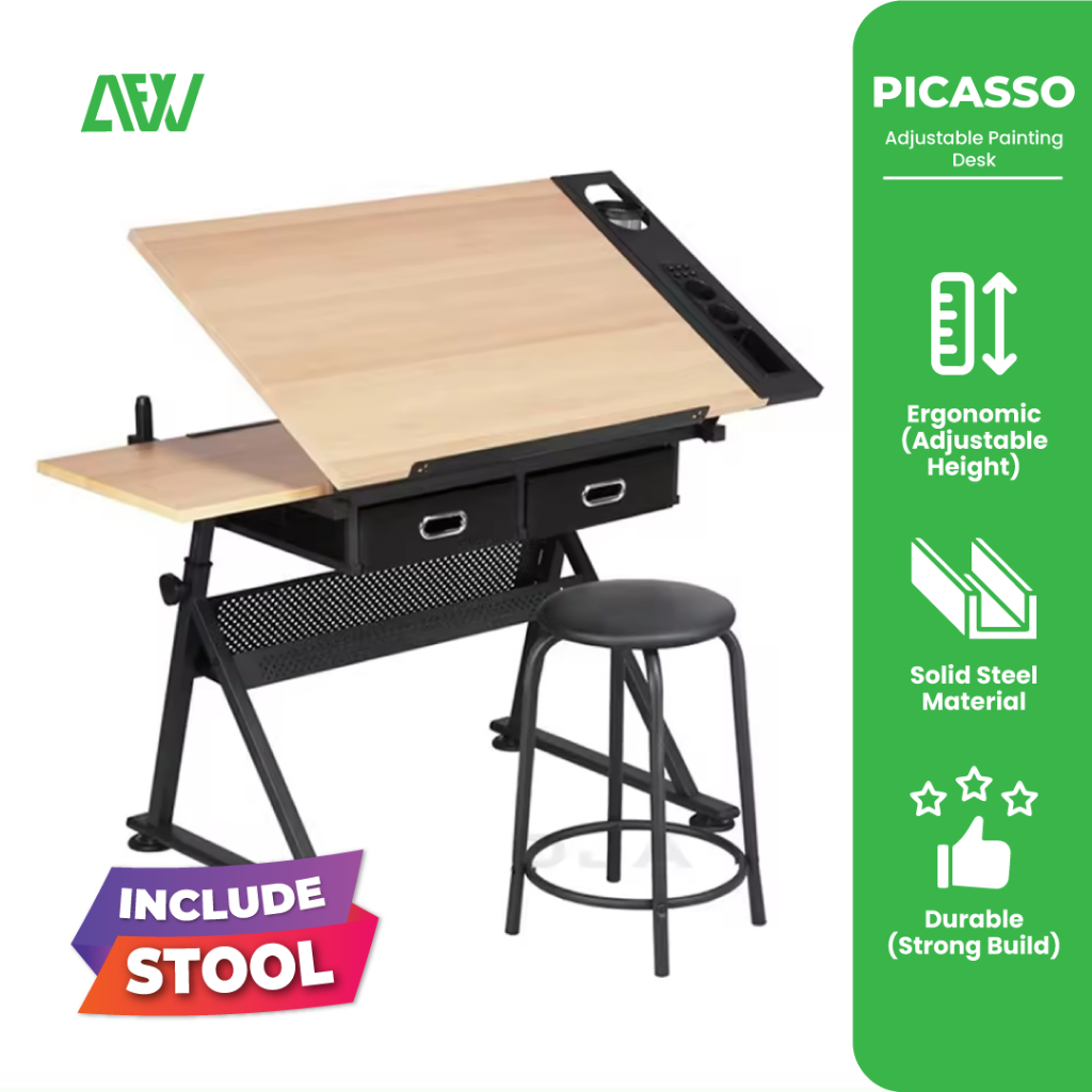 Jual PICASSO Meja Lukis Meja Gambar Adjustable | Shopee Indonesia