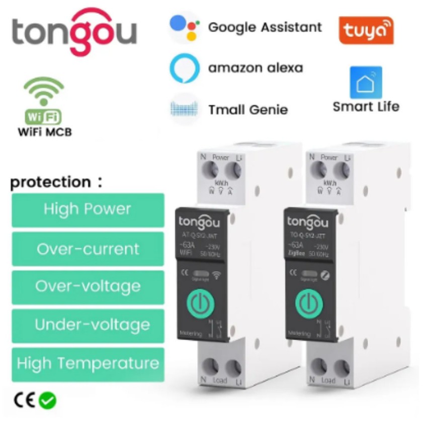Jual TONGOU Smart MCB Circuit Breaker Over Current Under Voltage ...