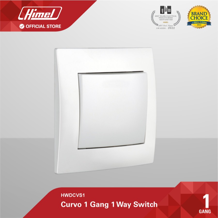 Jual HWDCV1S Saklar Engkel 1 Gang 1 Way Inbow Curvo Himel | Shopee ...