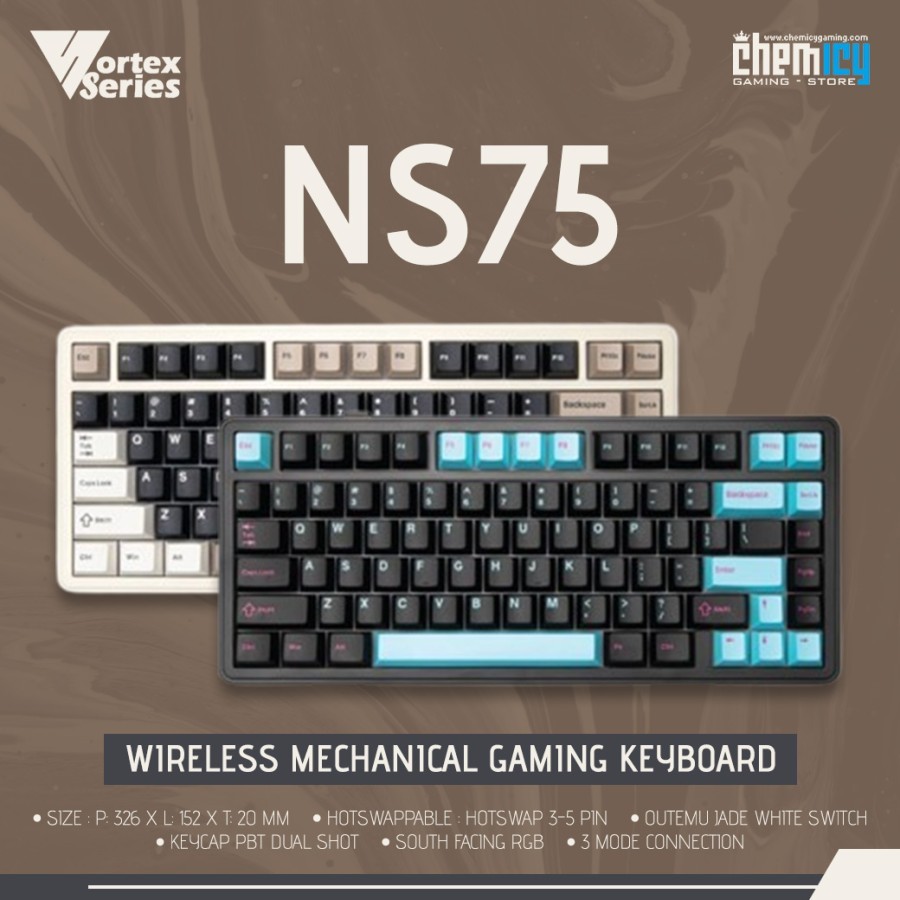Jual Vortex Series NS75 / NS 75 Gasket Mount 75% Wireless Mechanical Gaming Keyboard | Shopee ...
