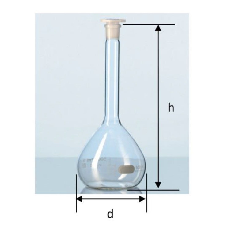 Jual VOLUMETRIC FLASK 200mL. Class A. Plastic PE Stopper. White ...