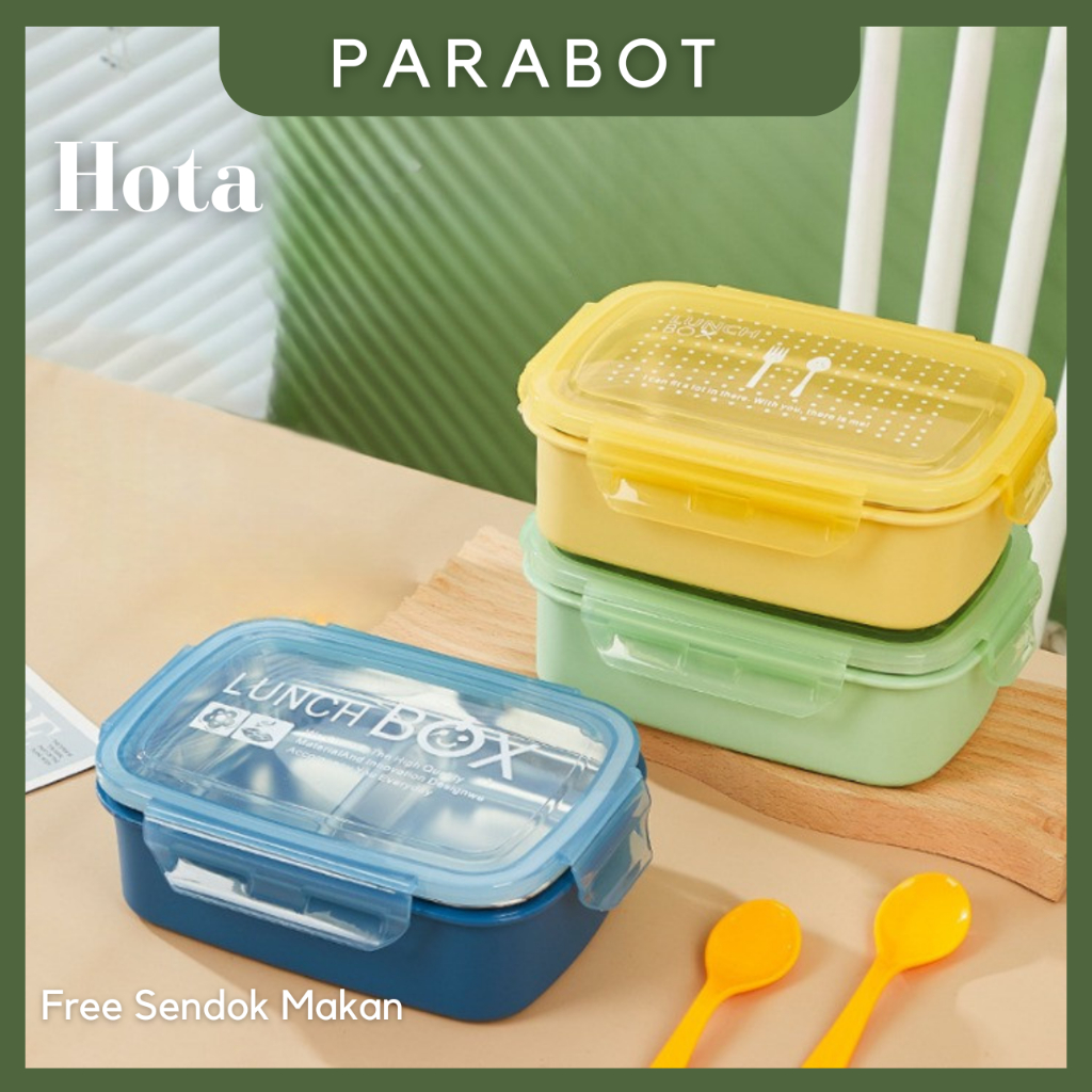 Jual [Parabot] HOTA Kotak Makan Stainless Steel Lunch Box Stainless Kotak Bekal Set Tempat Makan ...