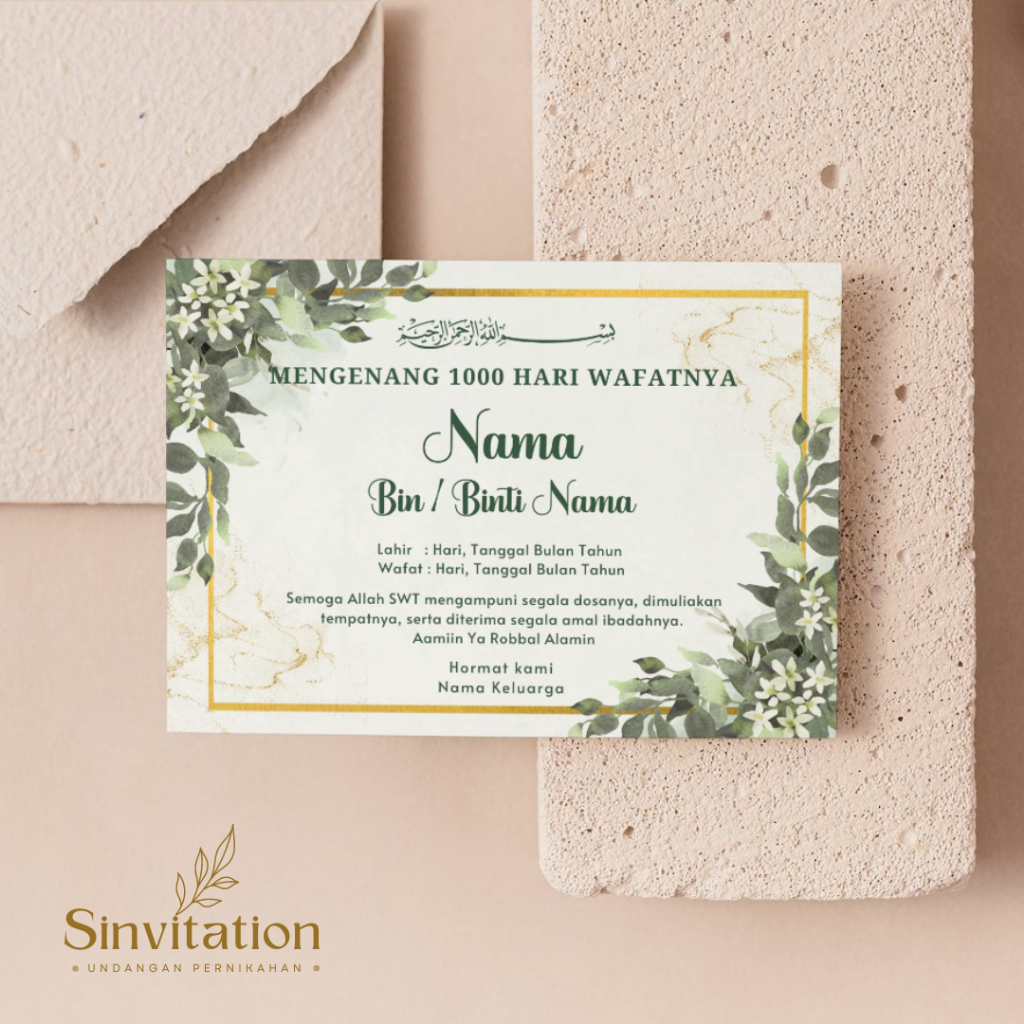 Jual Cetak Kartu/Stiker Mengenang 40/100/1000 Hari Wafatnya, Tahlil ...