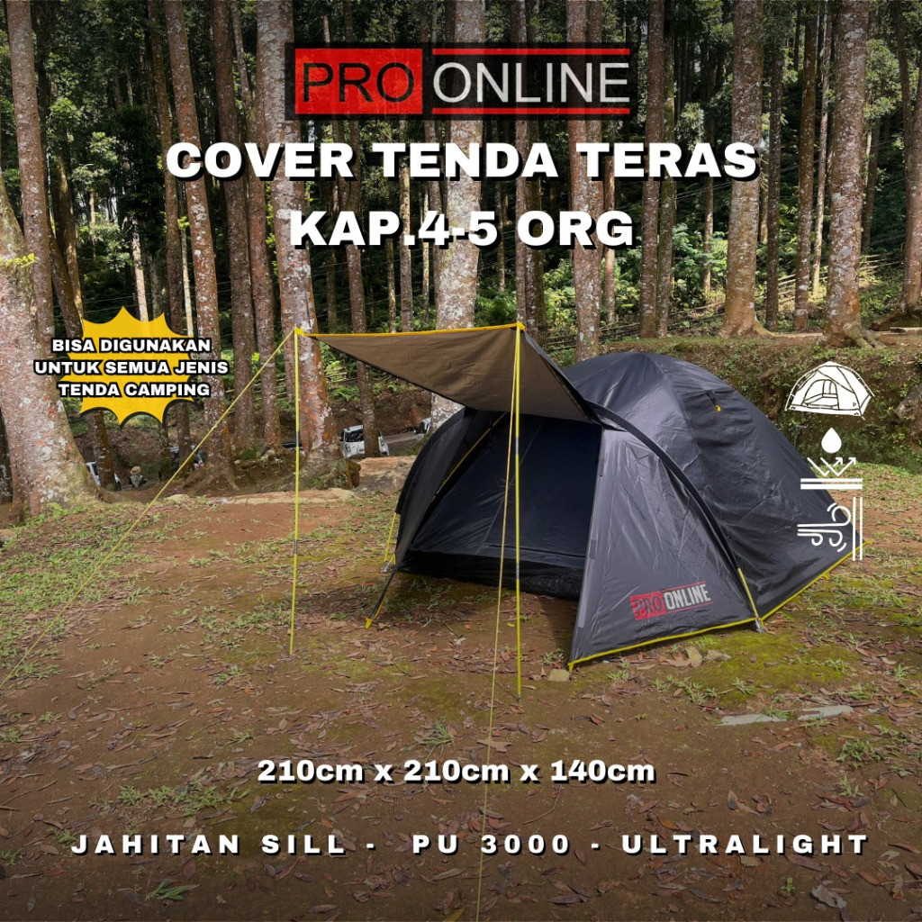 Jual cover tenda camping plus teras depan tenda 4 orang dewasa | Shopee ...
