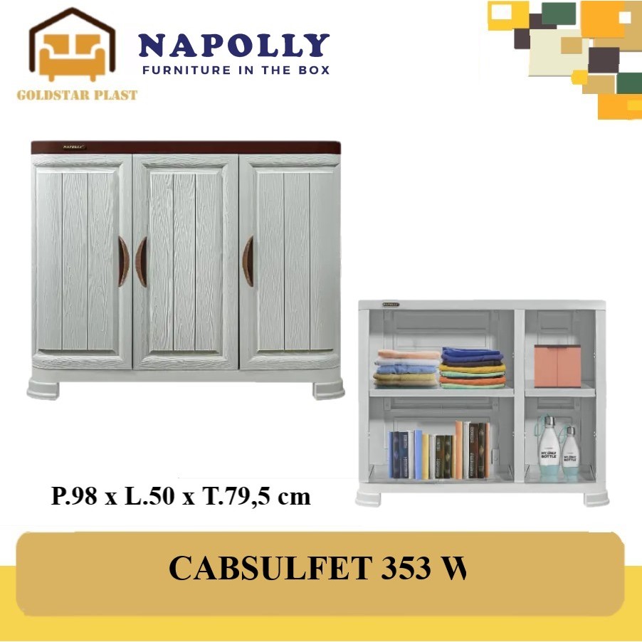 Jual Meja Serbaguna Rak TV Plastik Napolly/Lemari Cabinet 3 Pintu ...