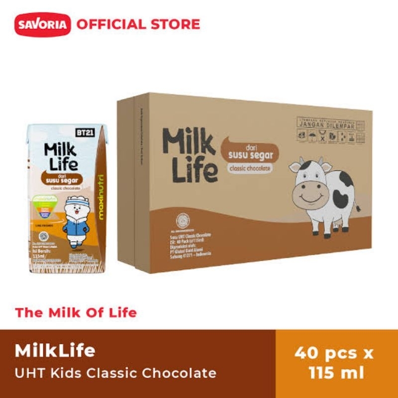 Jual susu UHT coklat milk life kids 115 ml bt21 1 DUS / 1 KARTON ...