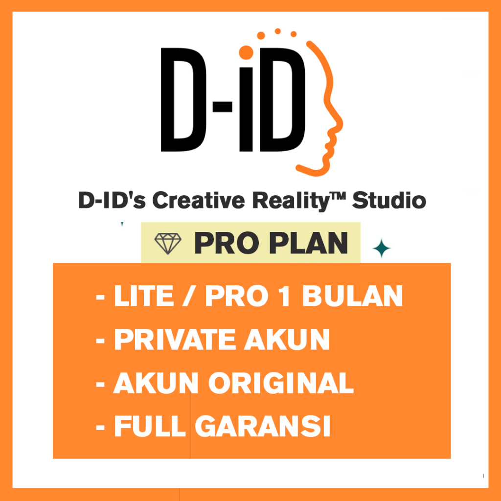 Jual D-ID Studio Ai Lite/ Pro Plan Privaate Akun 1 Bulan | Shopee Indonesia