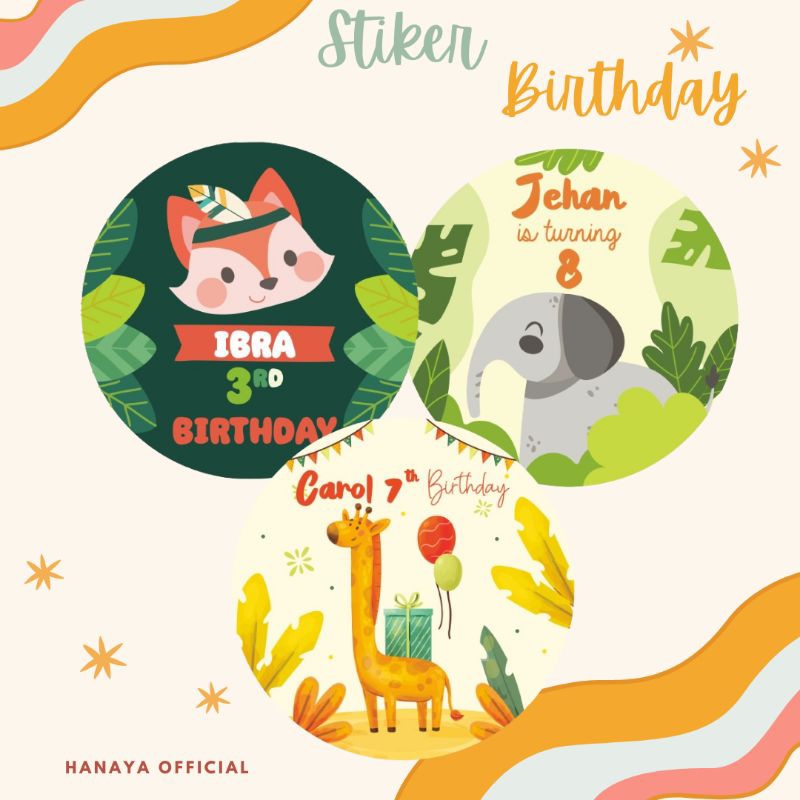 Jual Stiker Bulat Ulang Tahun Anak Custom | Stiker Bento Ultah | Stiker ...