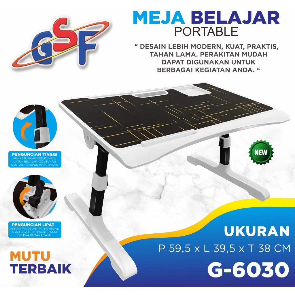 Jual Meja Laptop Lipat Portable GSF Meja Belajar Anak JUMBO G-6030 G 6030 | Shopee Indonesia