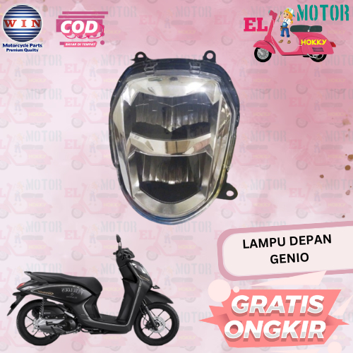 Jual lampu depan set genio reflektor assy genio + led set 2019 2020 ...