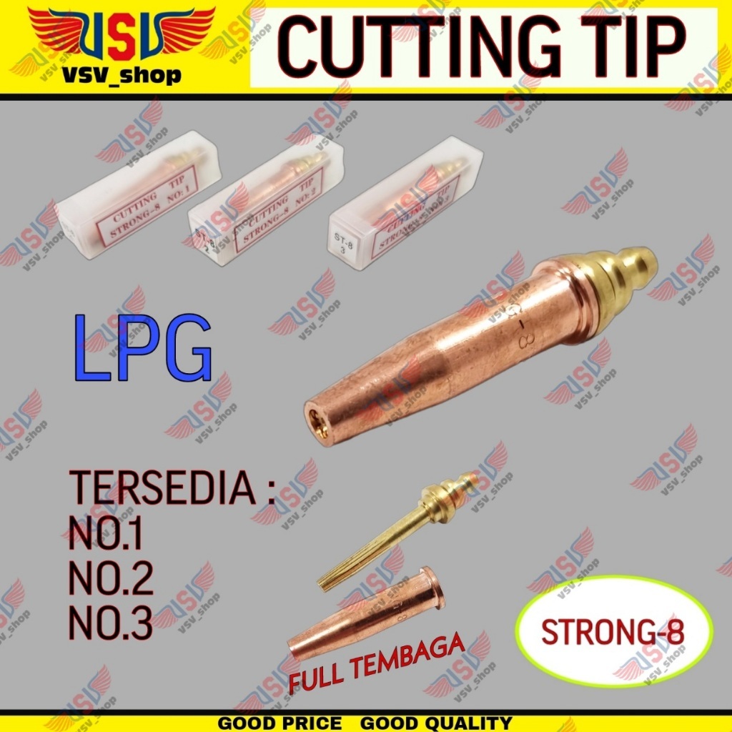 Jual Mata Blender Potong Strong 8 LPG Cutting Torch Tip ST8 No 1, 2, 3 ...
