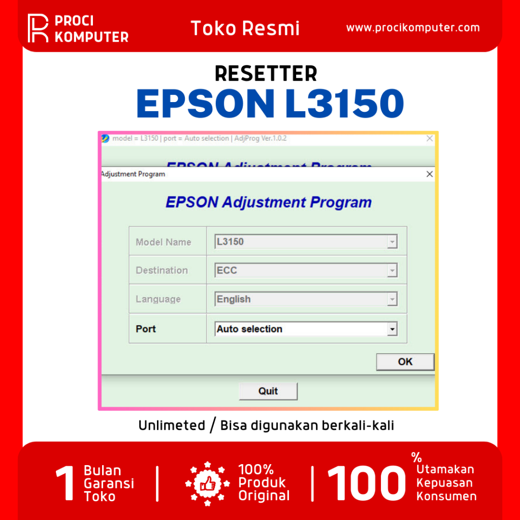 Jual Software Resetter Epson L3150 Full Version + Cara Penggunaan ...