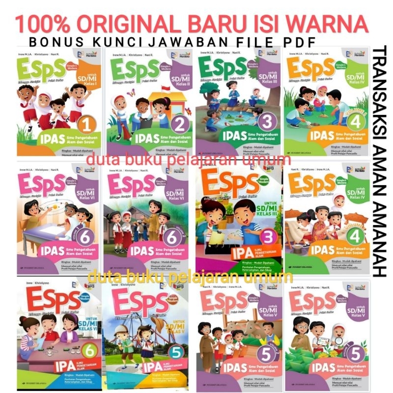 Jual Buku Esps - IPAS SD kelas 6, 5, kls 4 1 2 3 Penerbit Erlangga Kurikulum merdeka | Shopee ...