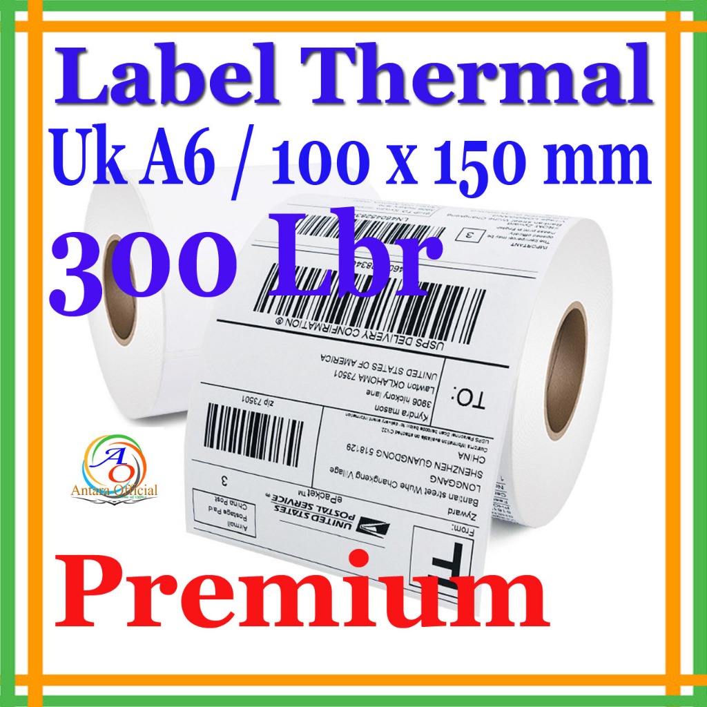 Jual Label Thermal 300 Pcs Sticker A6 100x150 mm Kertas Stiker Printer Resi Barcode | Shopee ...
