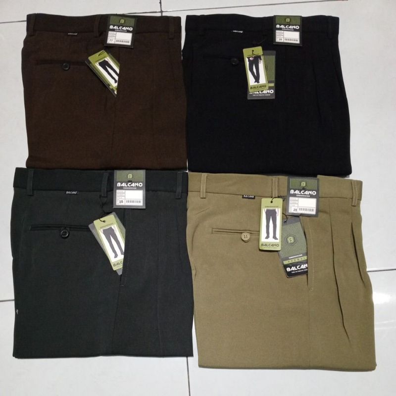 Jual Balcano Celana Bahan Pria Rample/Ploi Standar 27-44 Jumbo Premium ...