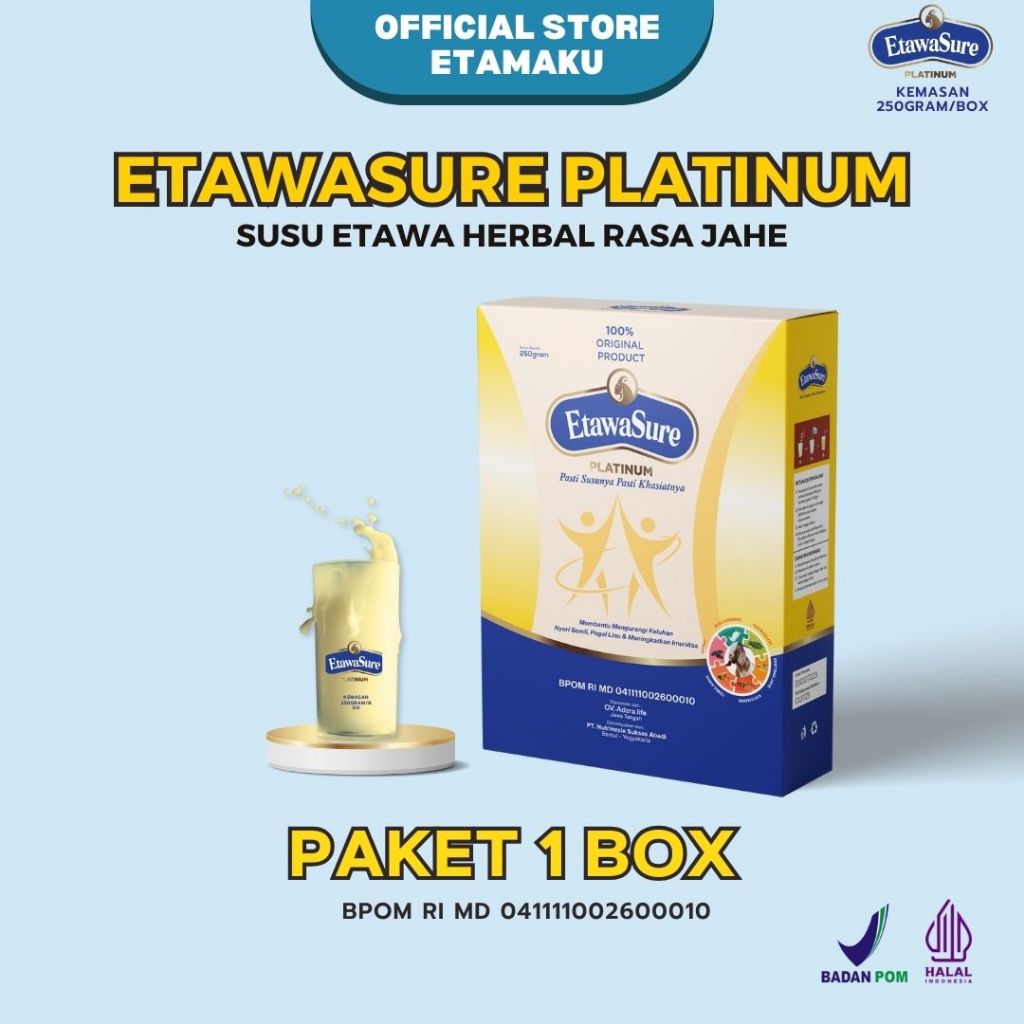 Jual Etawasure Susu Bubuk Etawa Herbal Rasa Jahe Untuk Asam Urat dan ...